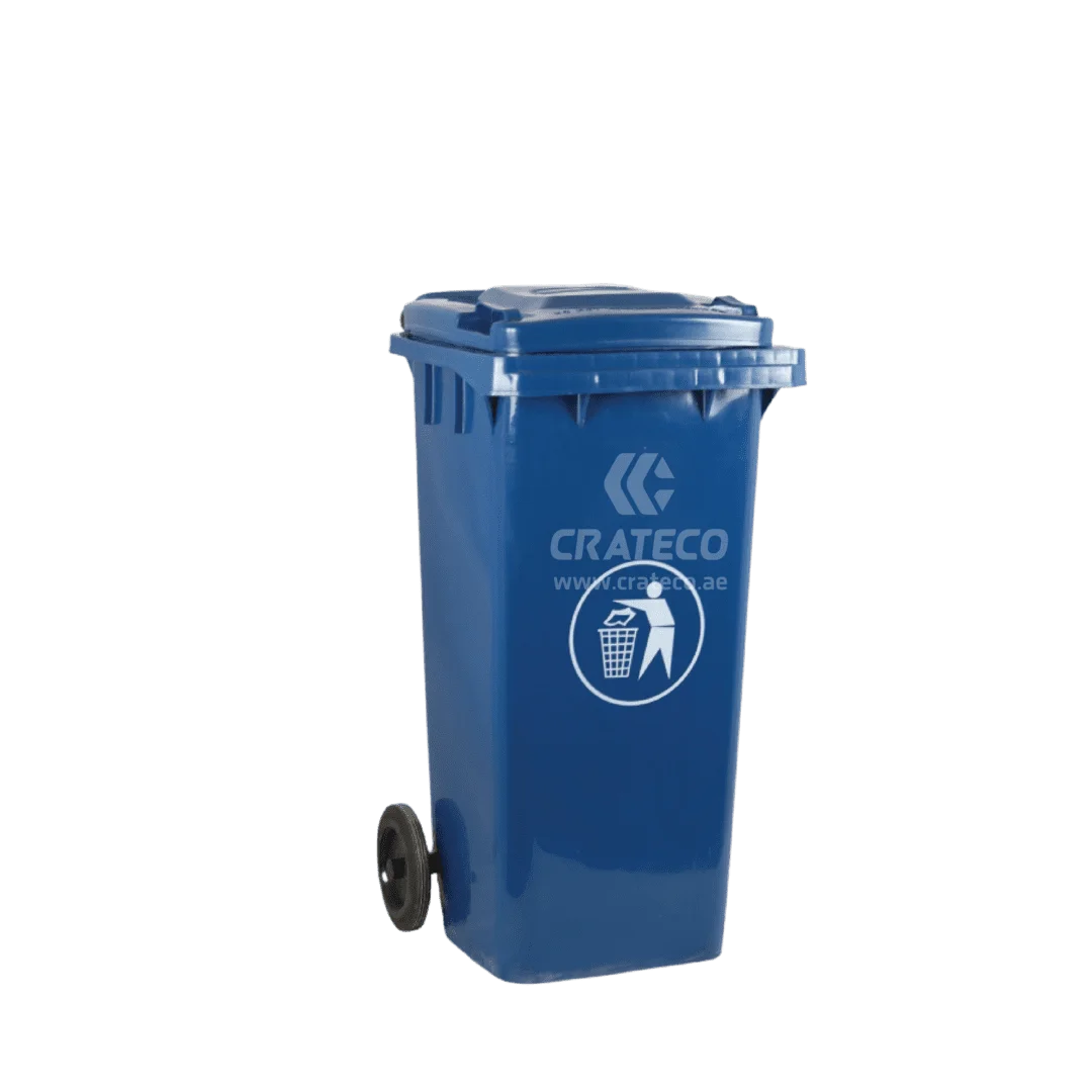 Plastic Waste Bin 120 Liters UAE | Crateco Pack LLC
