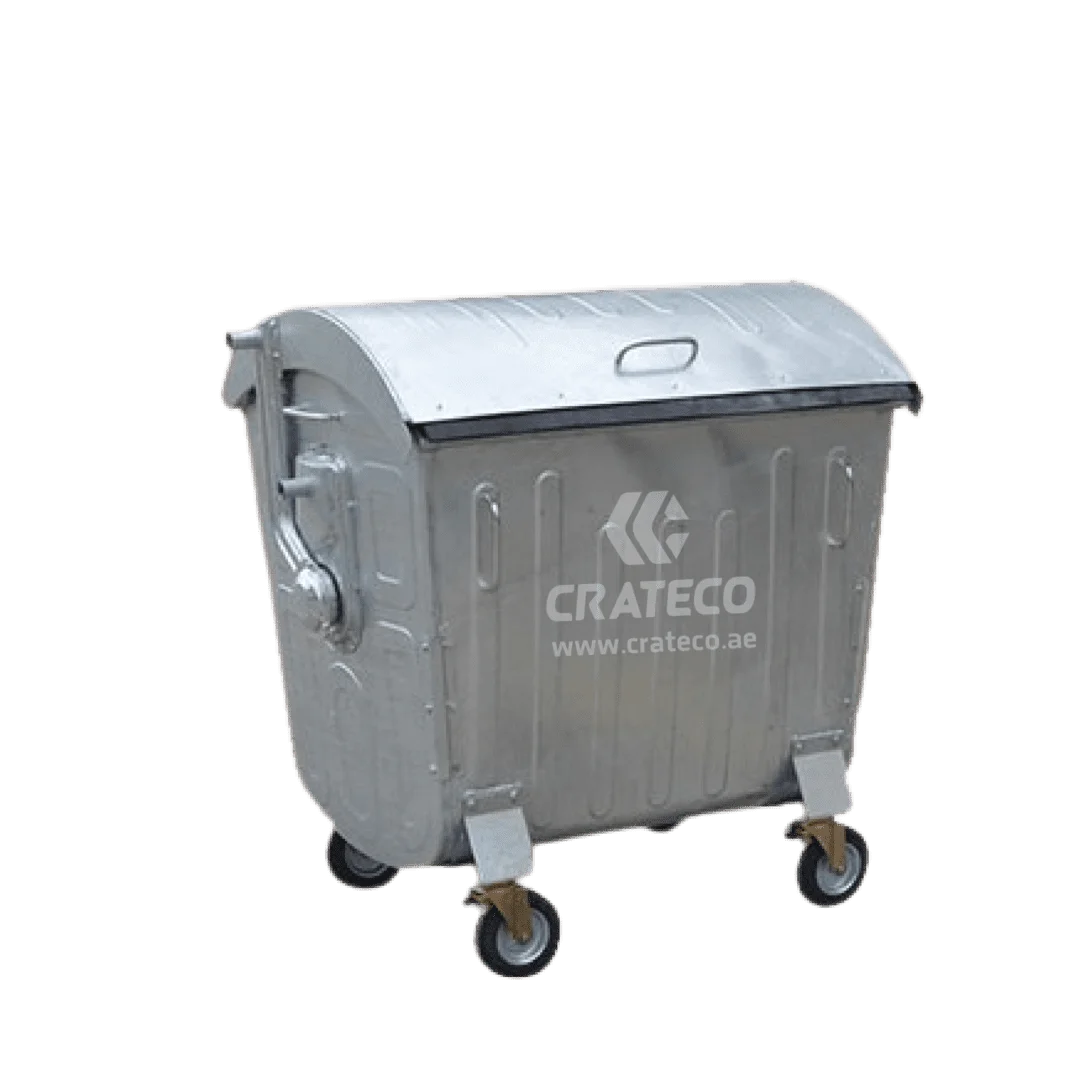 Galvanized Metal Bin 1100 Liters UAE | Crateco Pack LLC
