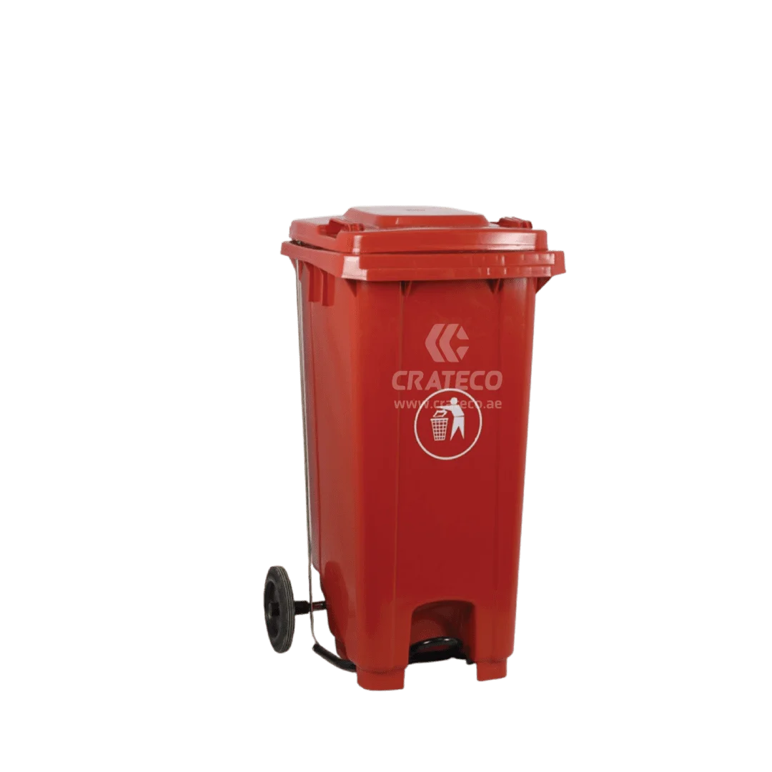 Plastic Waste Bin With Pedal 120 Liter UAE | Crateco Pack LLC