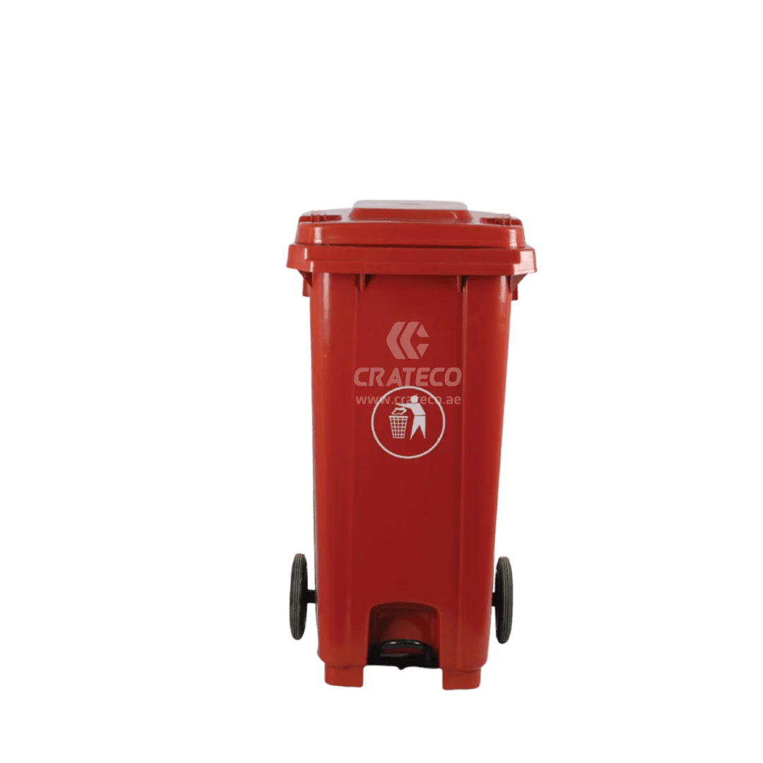 Plastic Waste Bin With Pedal 120 Liter UAE | Crateco Pack LLC