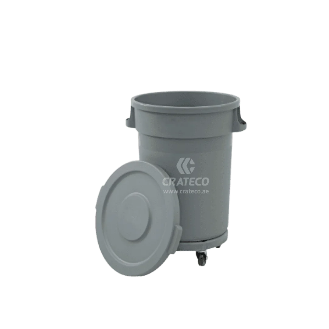 75 Liter Round Bin With Dolly And Lid UAE | Crateco Pack LLC